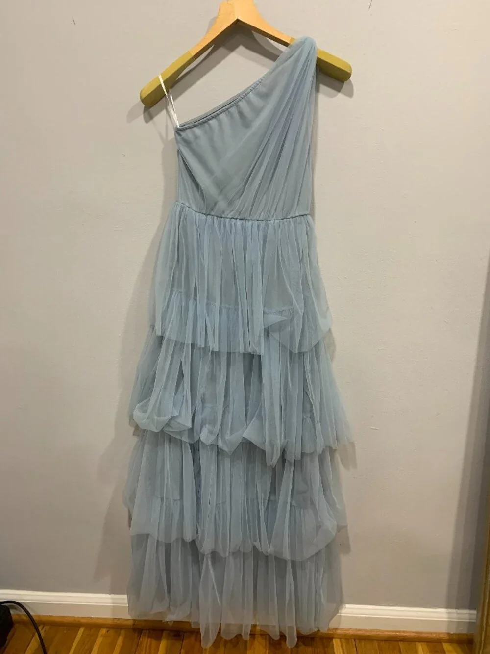 SHEIN | Dresses | Powder Blue Offshoulder Tulle Dress | Poshmark